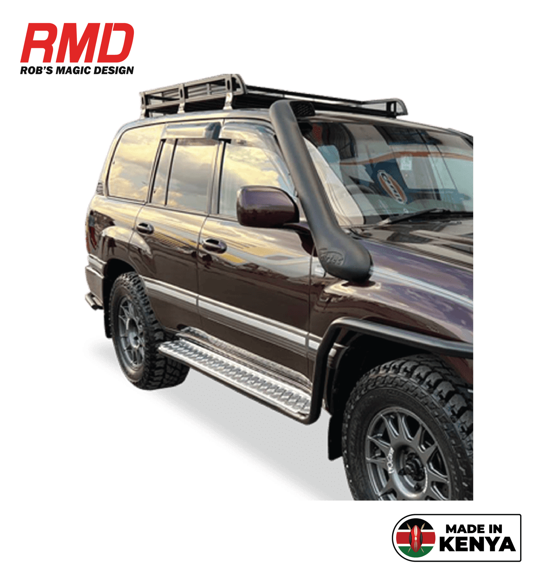 Toyota Land Cruiser 100/101/105 Side Step Steel Black (Set) (Bolt On ...