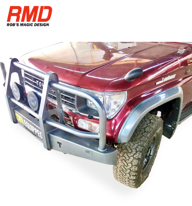 Toyota Land Cruiser 70/75/79 Bull Bar T13 Steel Black (RMD ...