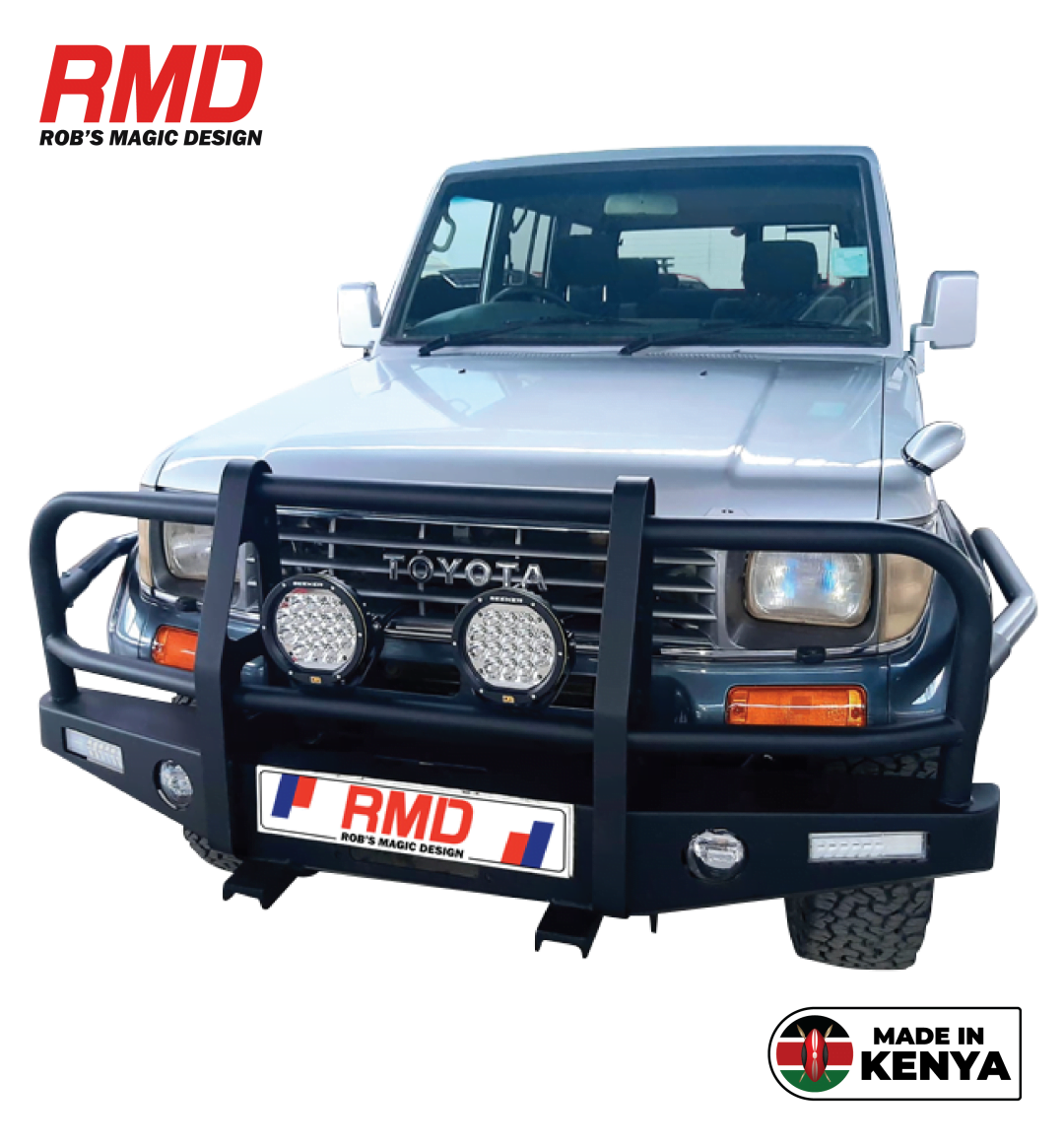 Toyota Land Cruiser 70/75/79 Bull Bar T13 Steel Black (RMD ...